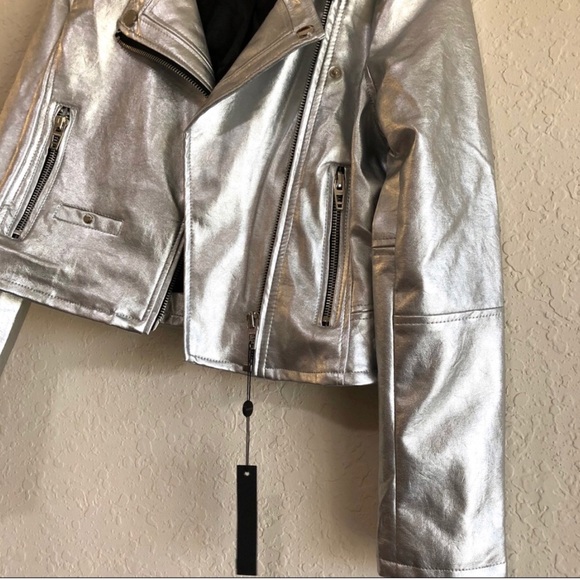 Blank NYC | Jackets & Coats | Blank Nyc Metallic Silver Moto Jacket ...